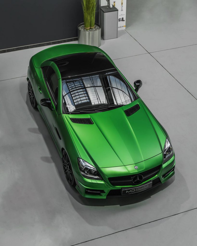 Mercedes SLK R172 - Folierung in PWF Matt Krypton Green CC 4142 - M&D exclusive cardesign ...